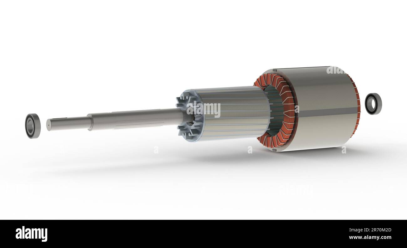 Rotor and stator assembled in a motor Stock Photo - Alamy