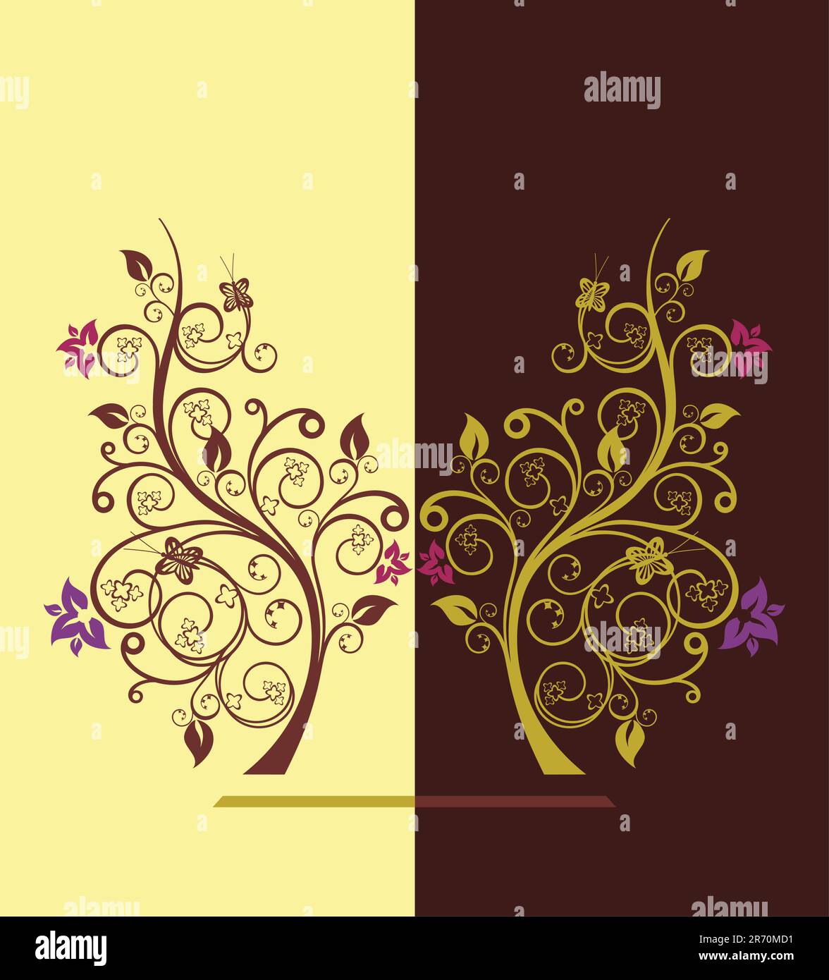 Flowering tree vector illustration Stock Vector Image & Art - Alamy