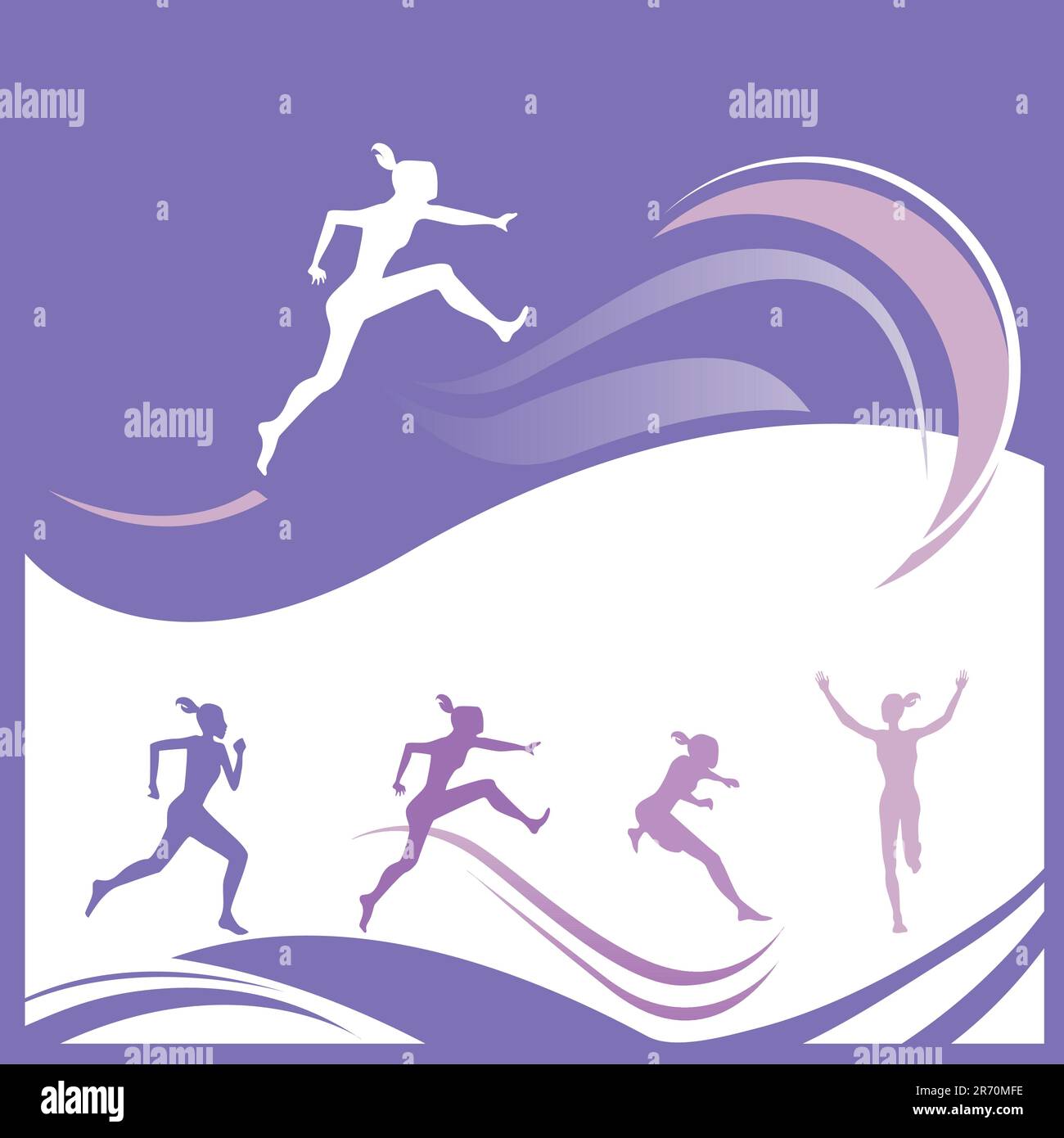 Vector illustration of female runner silhouettes Stock Vector Image ...