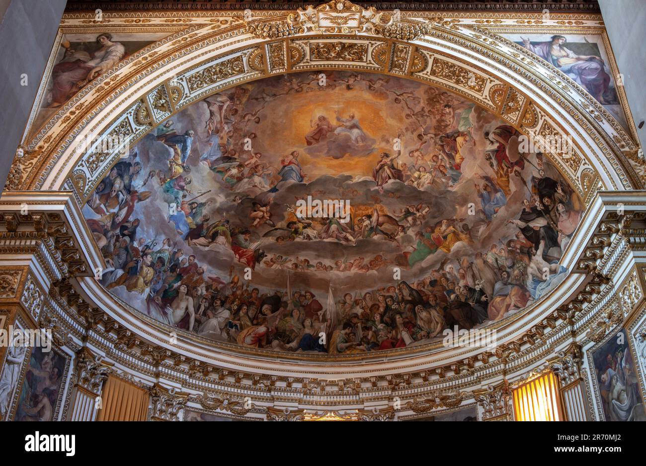 Painted ceiling in the apse of the basilica of the Most Holy Crowned ...