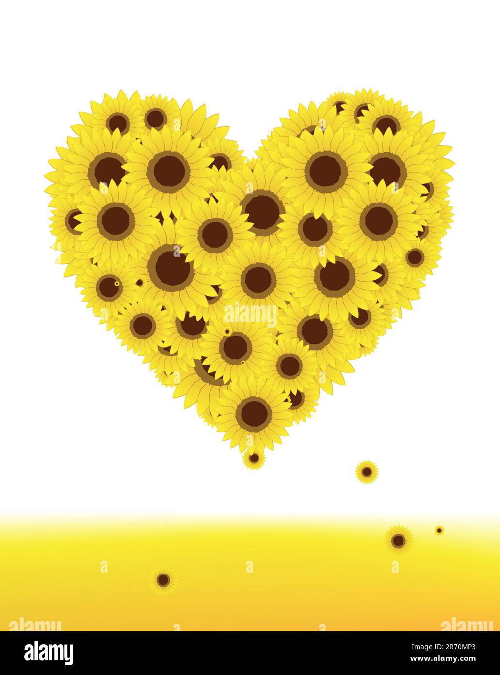Sunflowers heart shape for your design, summer Stock Vector Image & Art ...