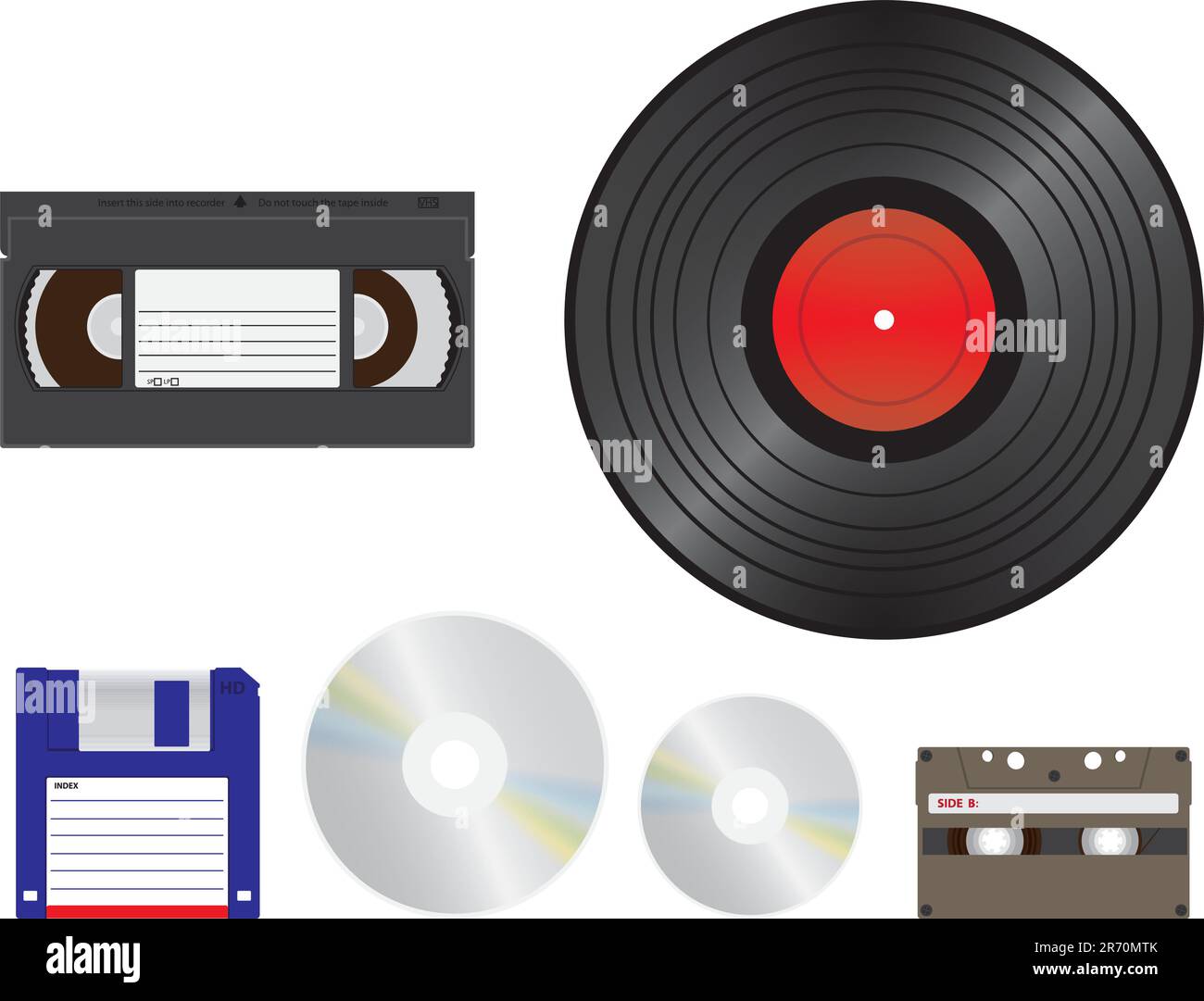 old media for recording / playback - illustration Stock Vector Image ...