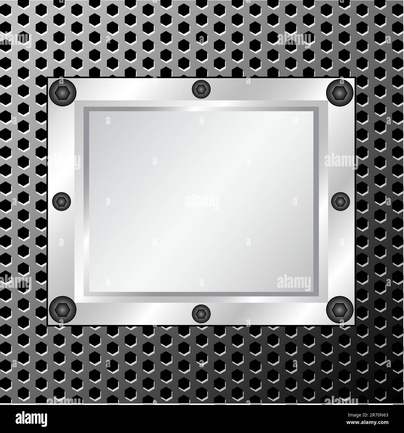 vector illustration of a metal texture with silver frame on it Stock ...