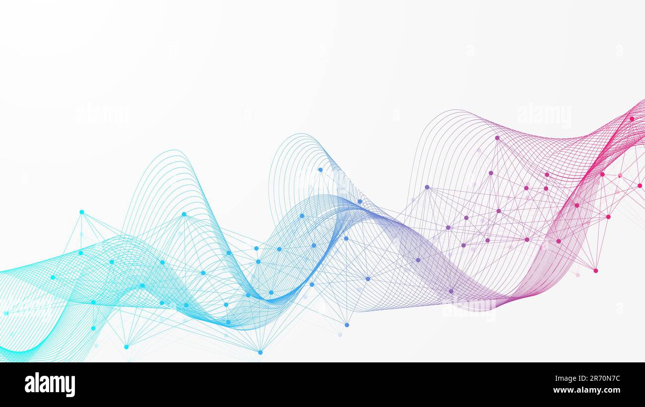 Technology abstract lines and dots connection background. Connection ...