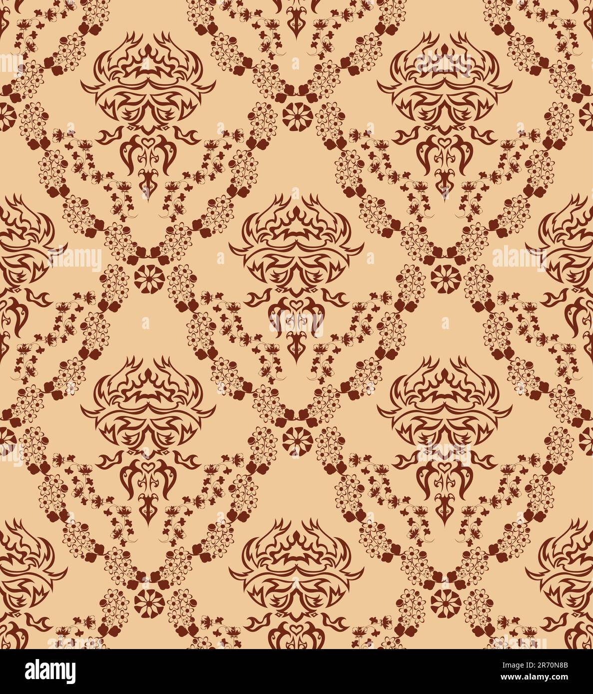Damask seamless vector pattern. For easy making seamless pattern just ...