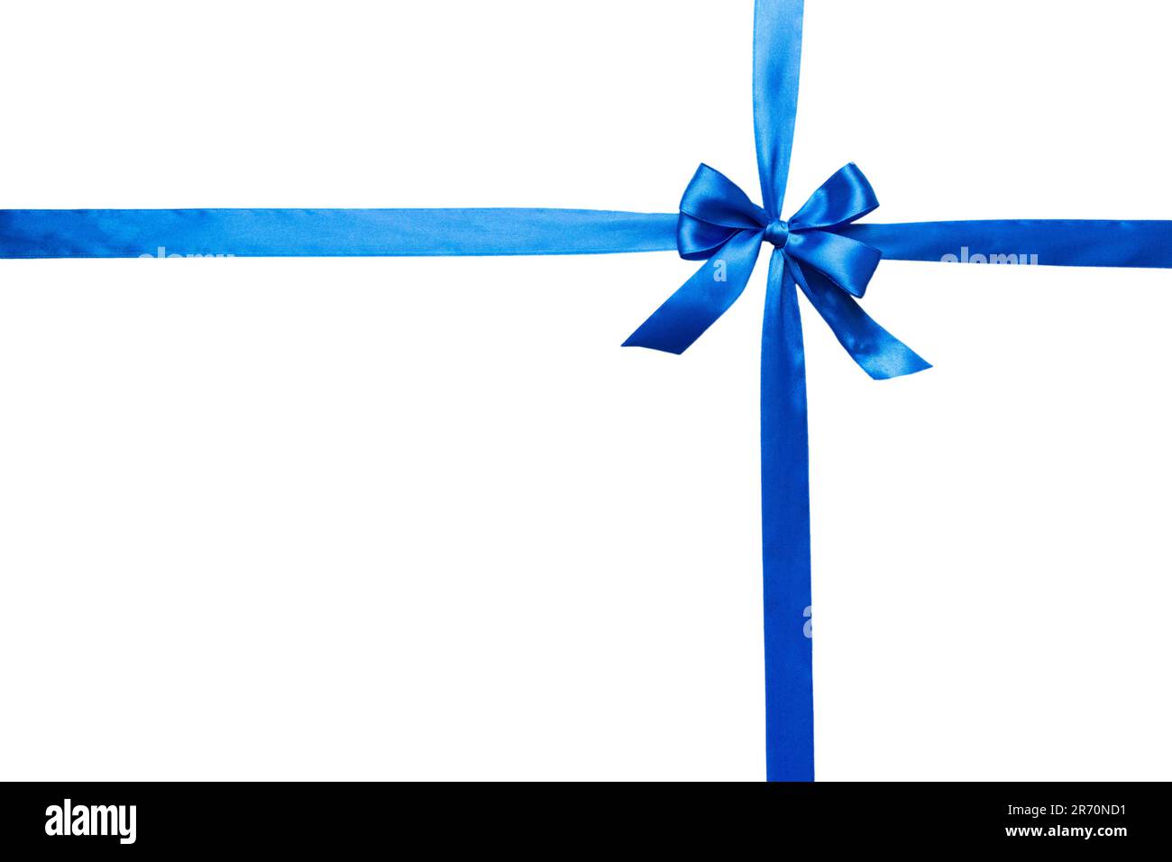 blue ribbon bow isolated on white background. empty space for design Stock Photo - Alamy