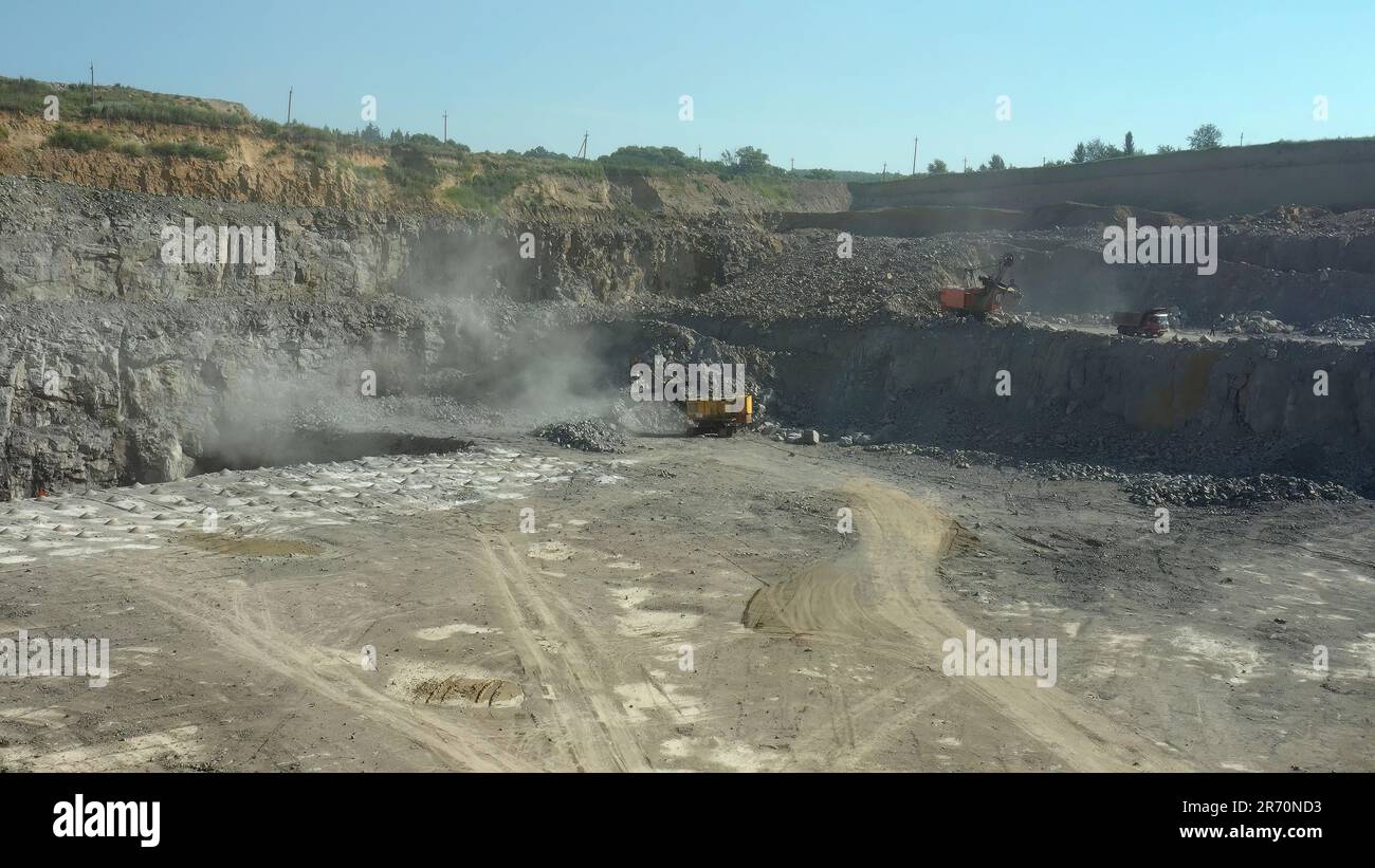 Quarry for the extraction of granite. Granite quarry. Quarry for the ...