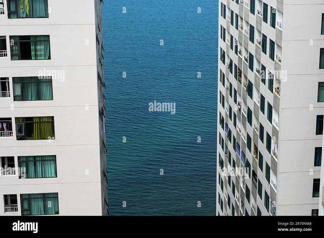 Modern multi storey residential buildings on seaside. High rise ...