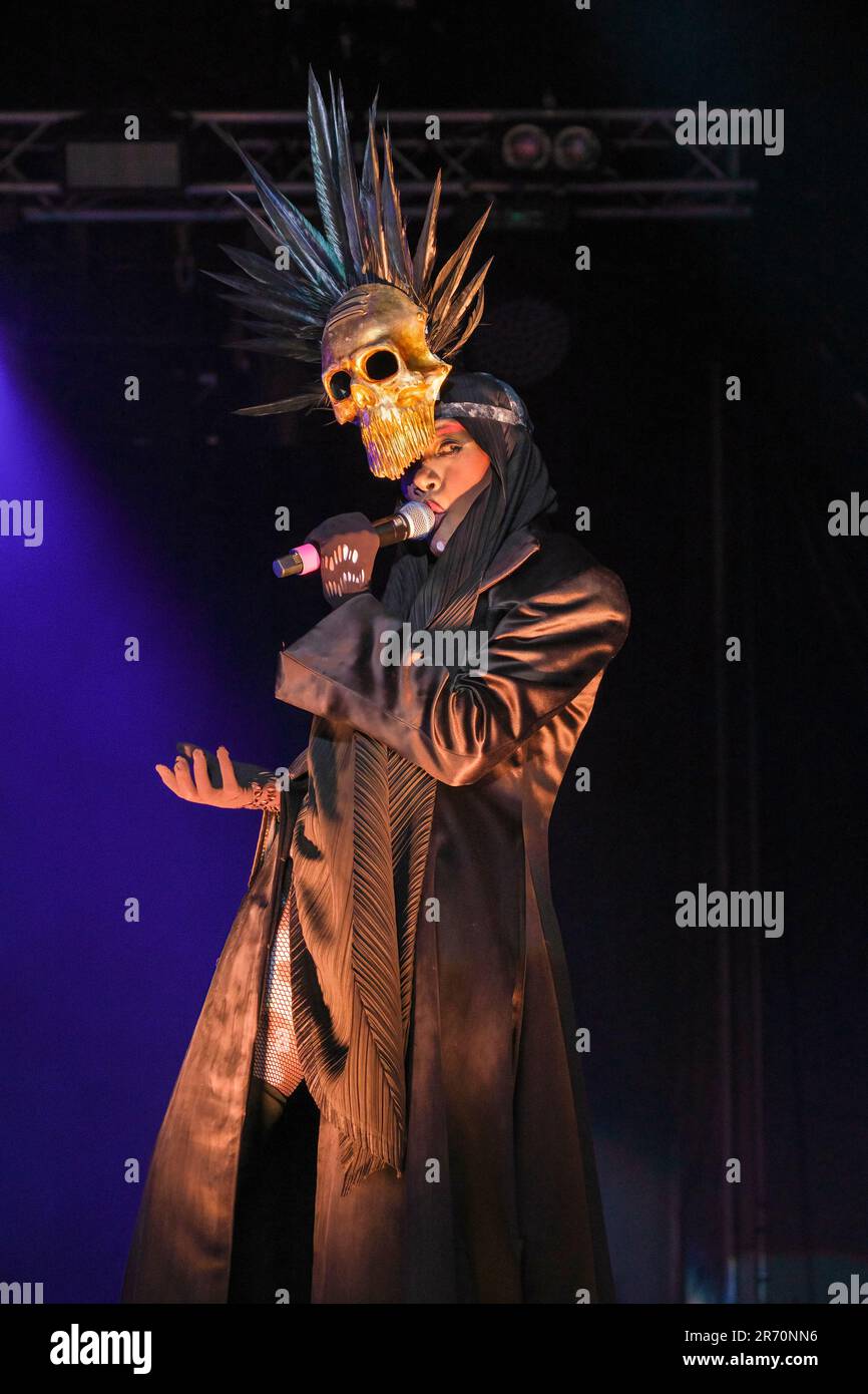 Grace Jones performing at the Cambridge Club Festival, 2023, Childerley ...