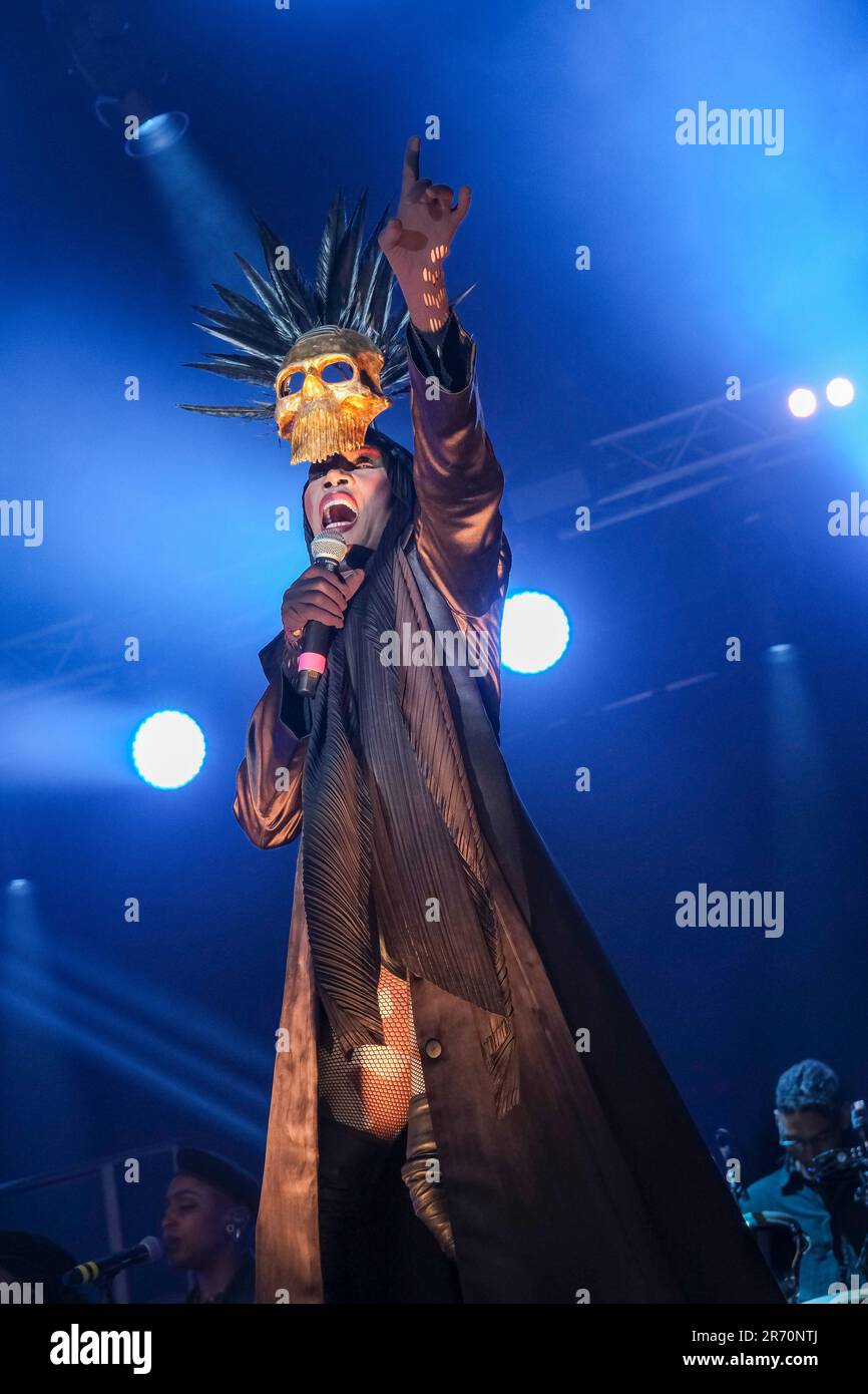 Grace Jones performing at the Cambridge Club Festival, 2023, Childerley ...
