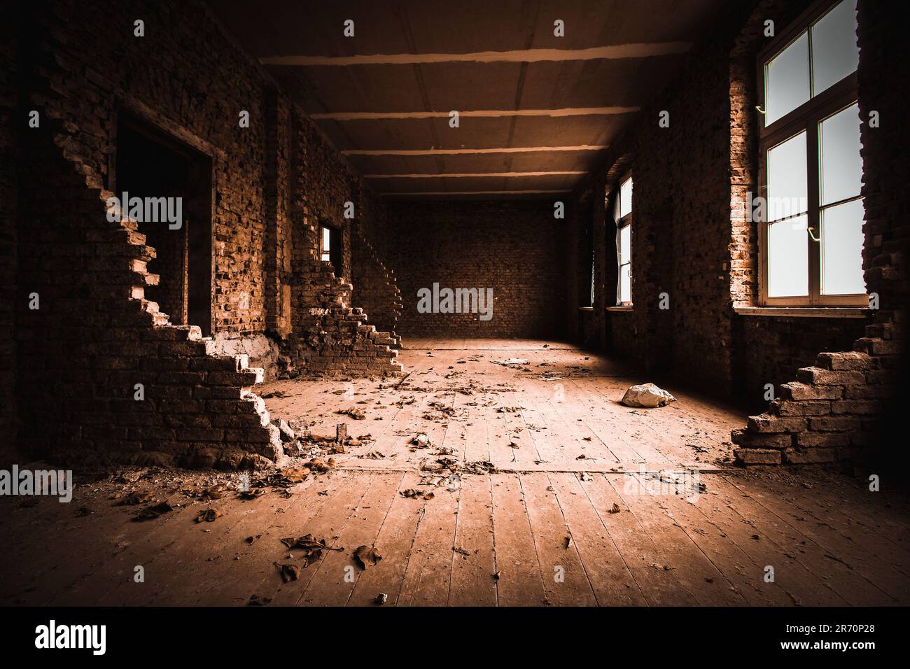 broken stone walls in an abandoned house Stock Photo - Alamy