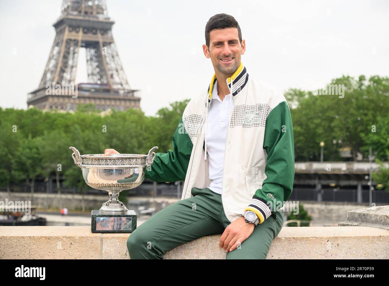 Paris, France. 12th June, 2023. Novak Djokovic of Serbia poses with The ...