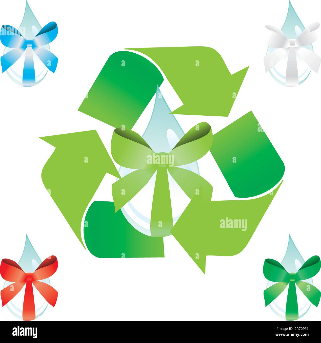 recycling water drop with ribbon vector illustration Stock Vector Image ...