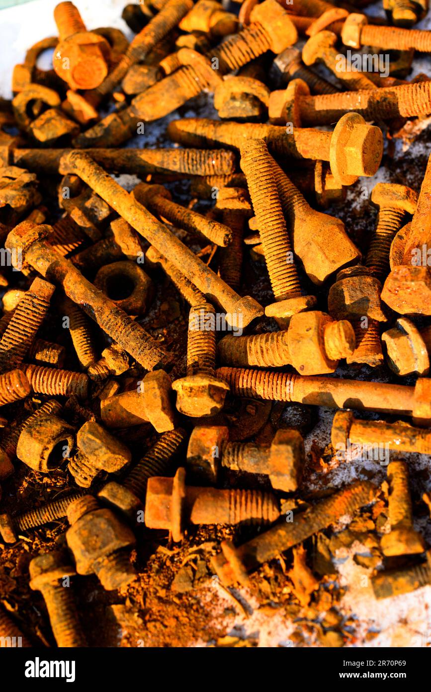 rusty nuts and bolts Stock Photo - Alamy