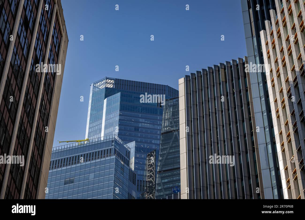London, UK: Skyscrapers in London. Includes 22 Bishopsgate (tallest), 8 ...