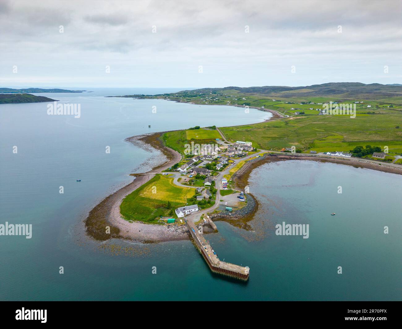 Aerial view of Aird Point at Aultbea village in Highland region ...