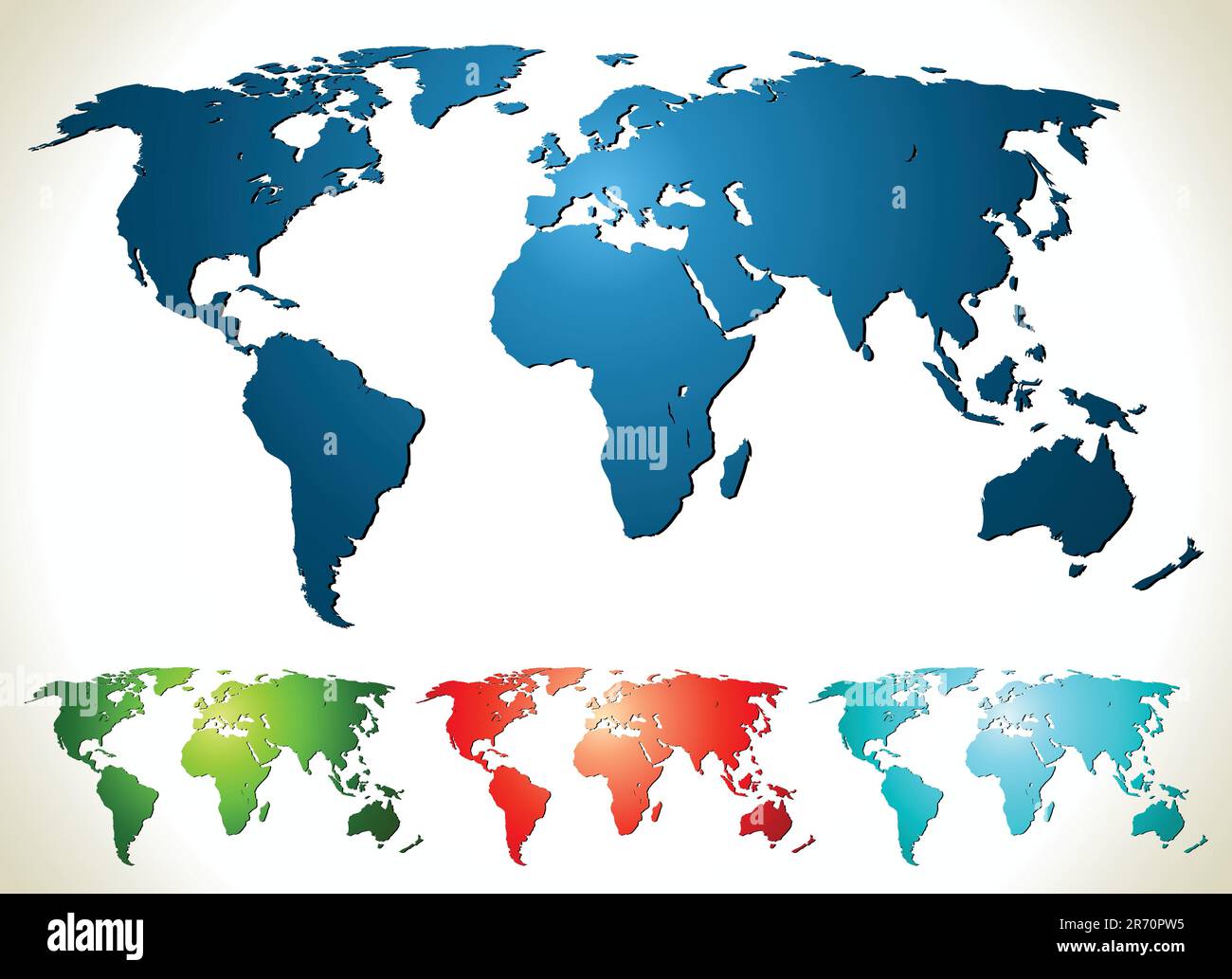 World map. Vector illustration in different color Stock Vector Image ...
