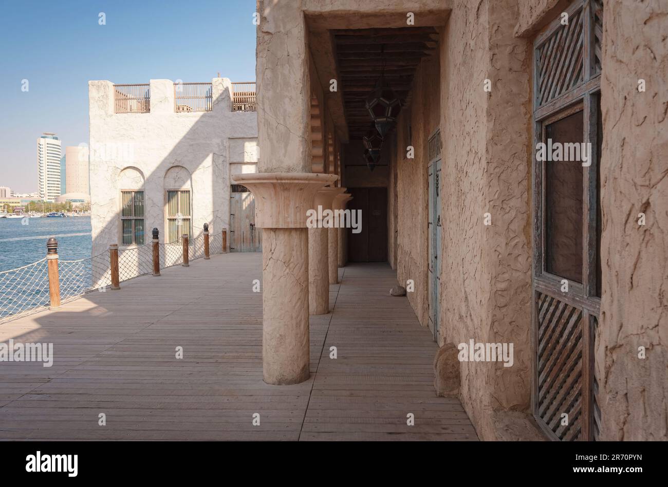 20 March 2023, Dubai, UAE: Al Seef old town village in Dubai, Al Seef ...