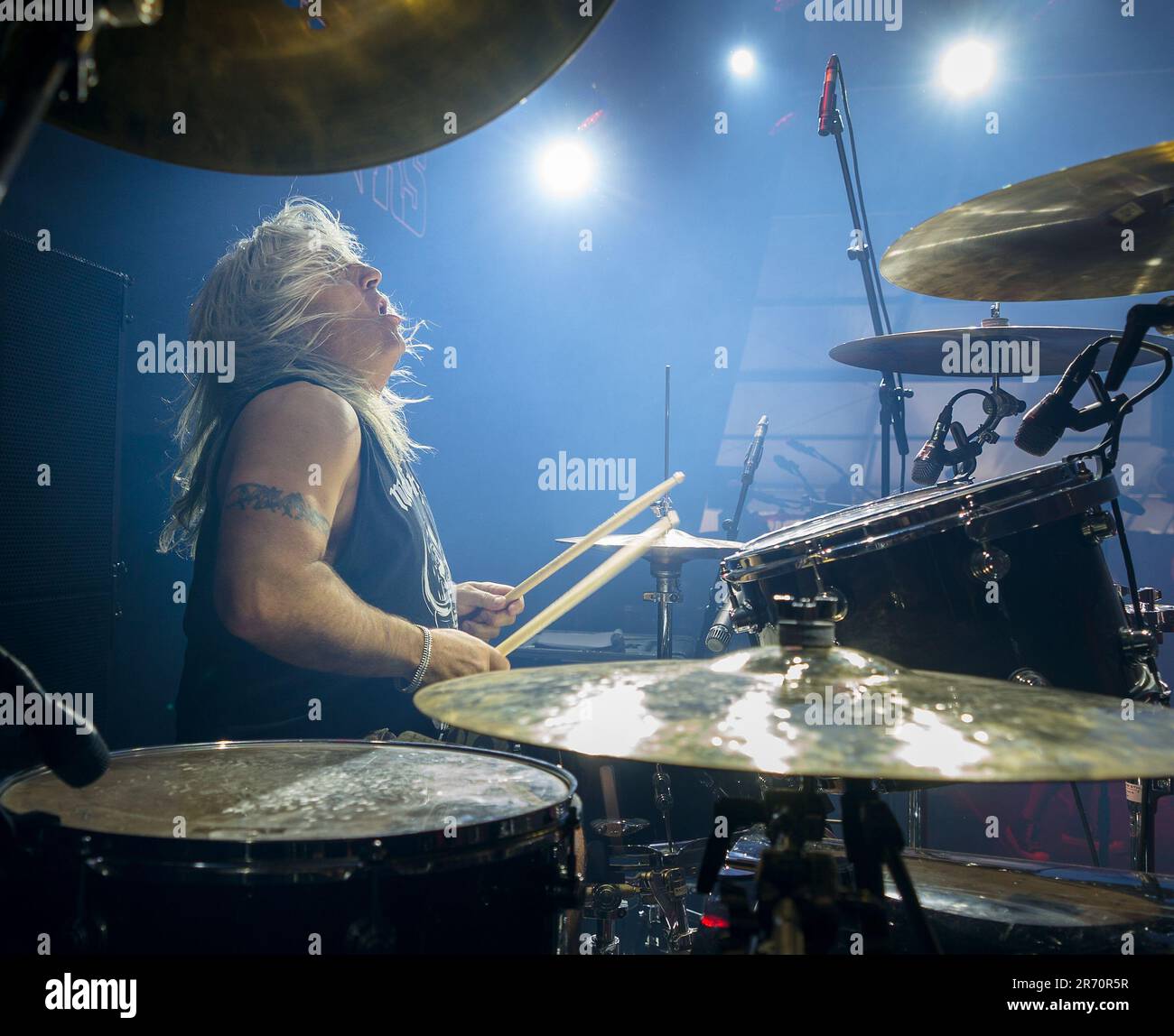 Solvesborg, Sweden, 9 June, 2023 Day 4 MIkkey Dee - drummer Scorpions ...