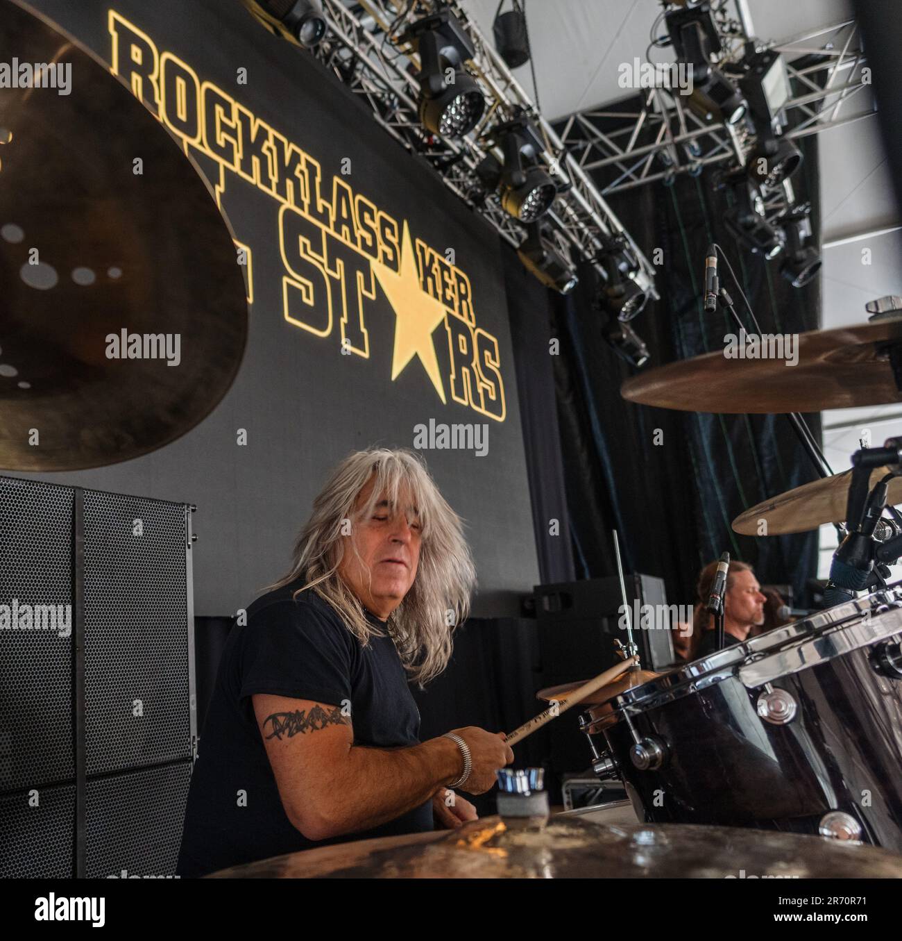 Solvesborg, Sweden, 9 June, 2023 Day 4 MIkkey Dee - drummer Scorpions ...
