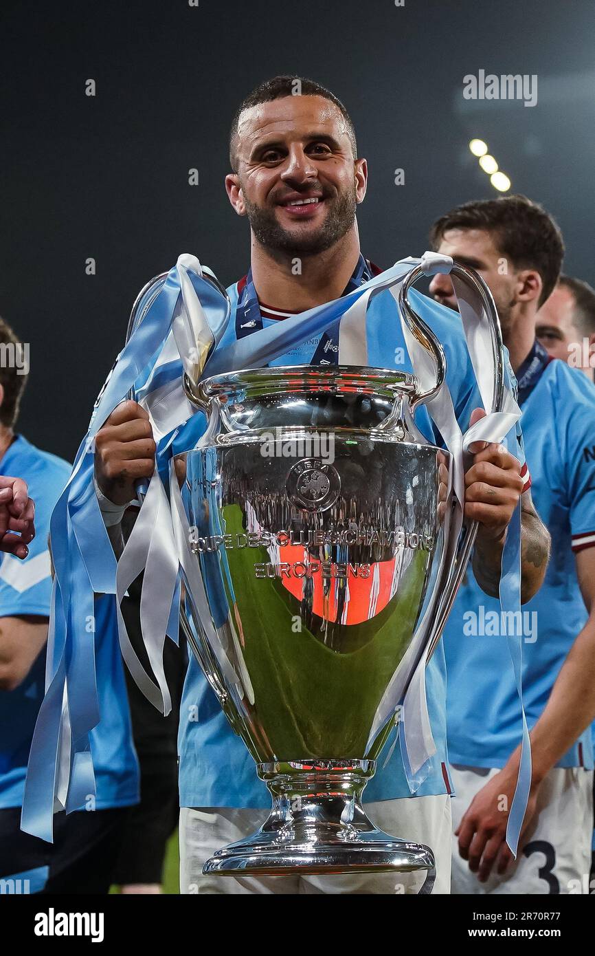 Istanbul, Turkey. 10th June, 2023. Kyle Walker of Manchester City poses ...