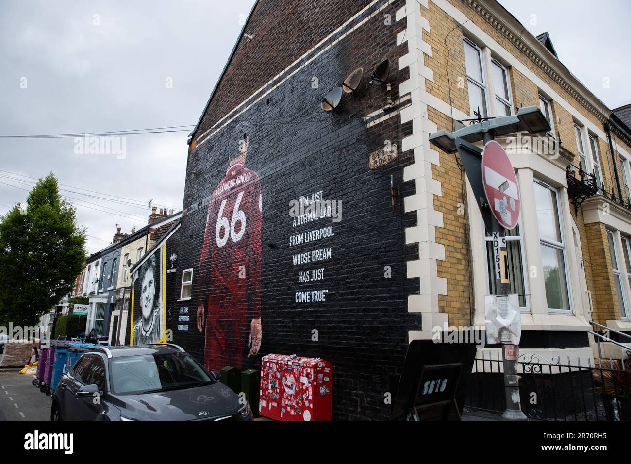 A mural of Liverpool FC defender / midfielder Trent Alexander-Arnold ...