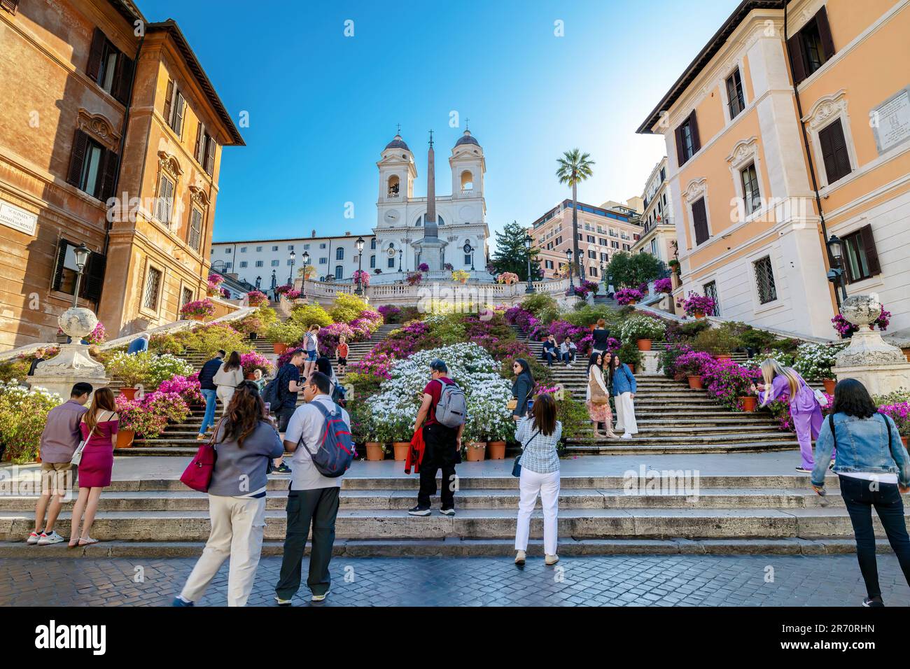 Rome, Italy - April 26, 2023: Piazza di Spagna with the beautiful ...