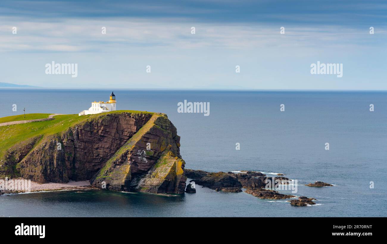 View of Stoer Head Lighthouse in Assynt-Coigach , Scottish Highlands ...