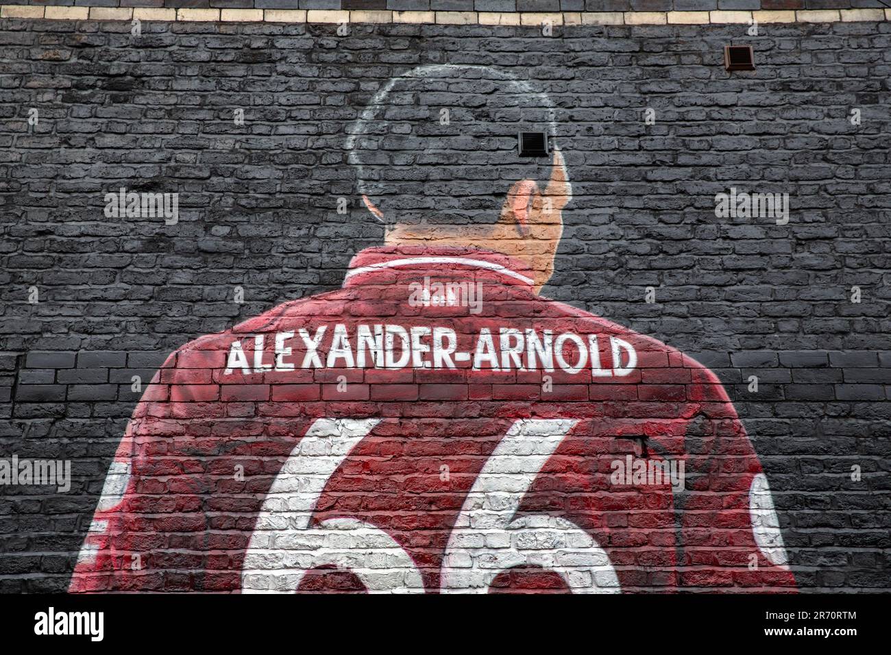 A mural of Liverpool FC defender / midfielder Trent Alexander-Arnold ...