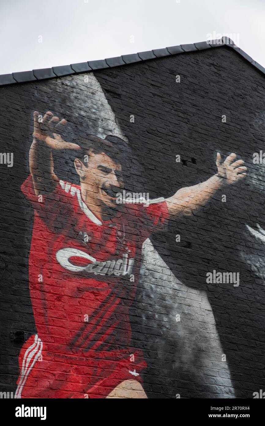 Mural of former Liverpool striker Ian Rush, painted by MurWalls, on the ...