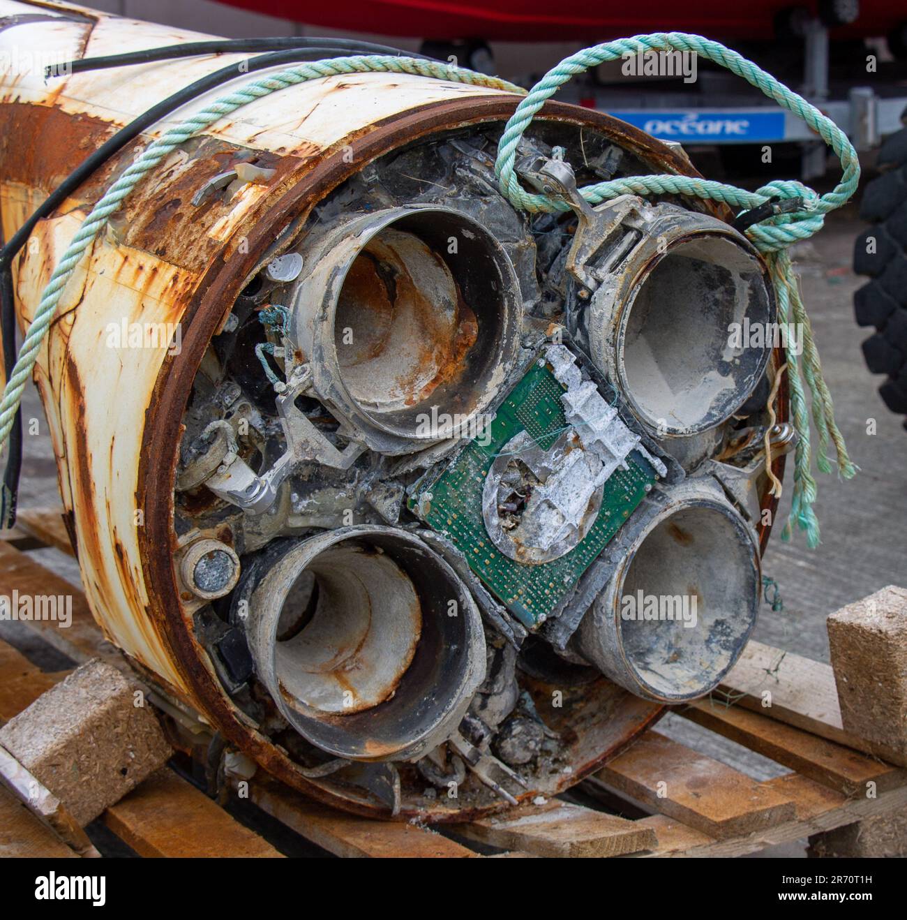 Salvaged Used Rocket motor Stock Photo - Alamy