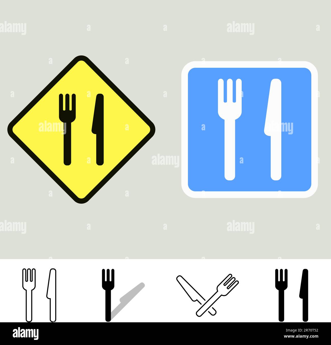 Vector set of fork and knife icons Stock Vector Image & Art - Alamy