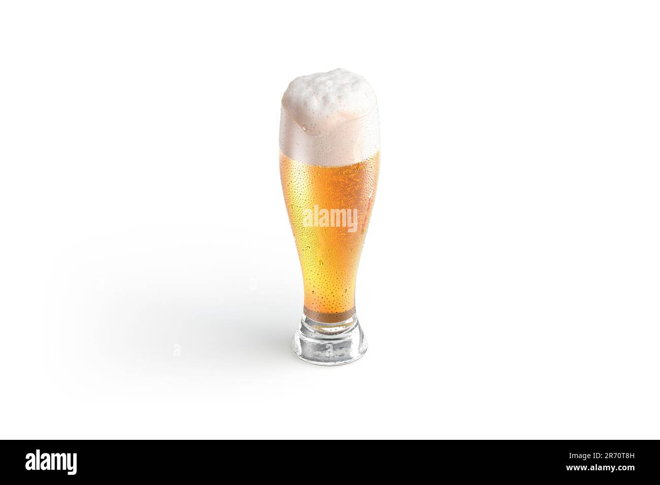 Blank transparent beer glass mockup, side view Stock Photo - Alamy
