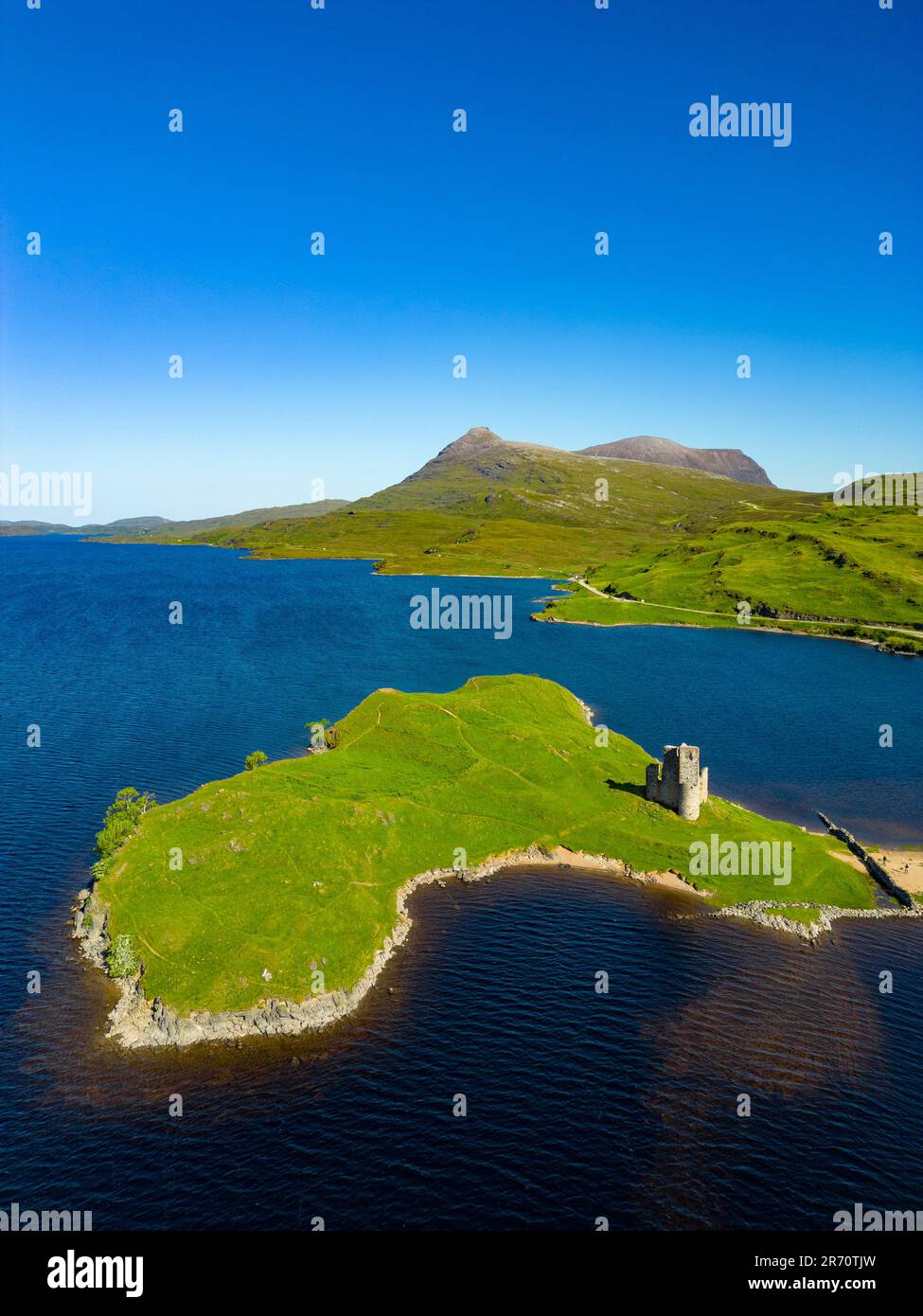 Aerial view of ardvreck castle hi-res stock photography and images - Alamy