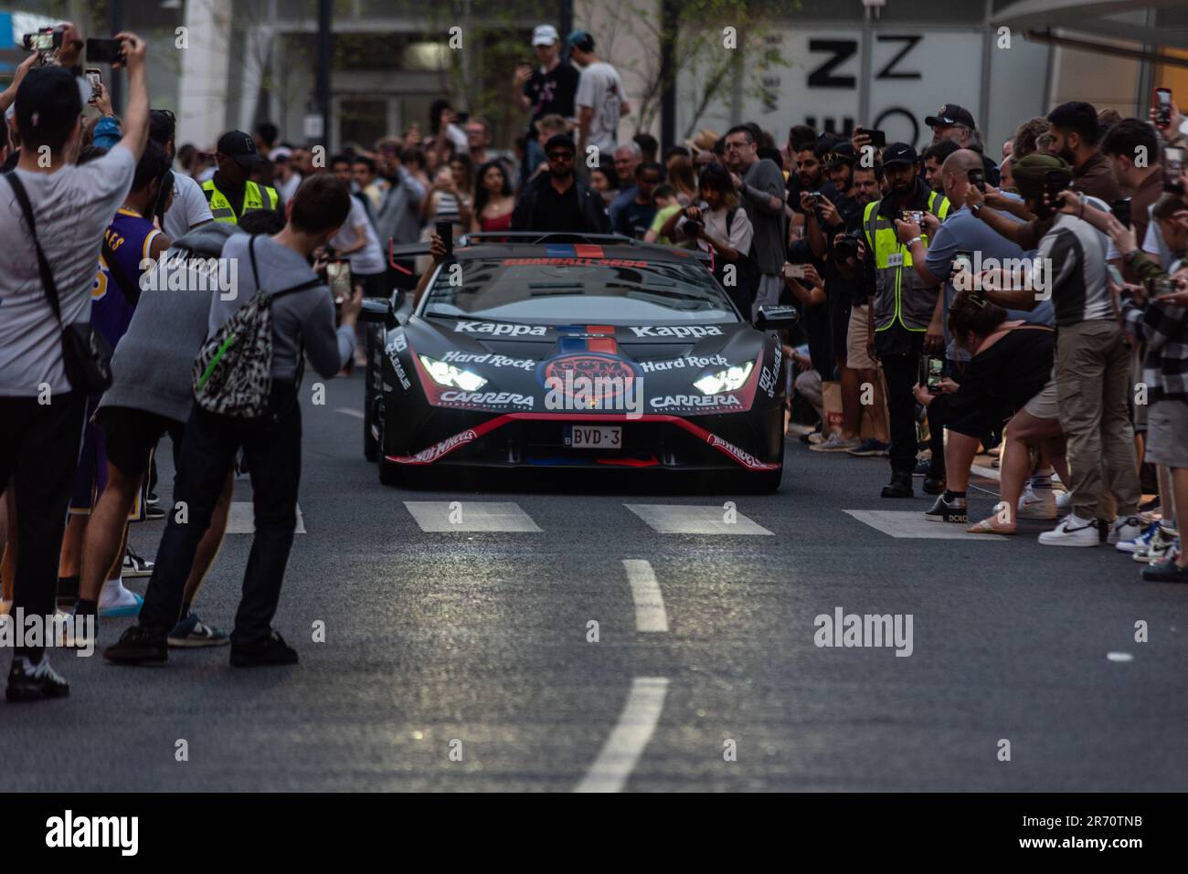 Gumball 3000 supercar rally visiting the redeveloped Battersea Power ...