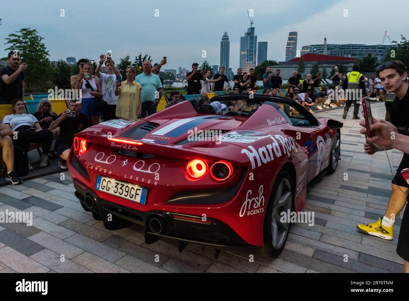Gumball 3000 supercar rally visiting the redeveloped Battersea Power ...