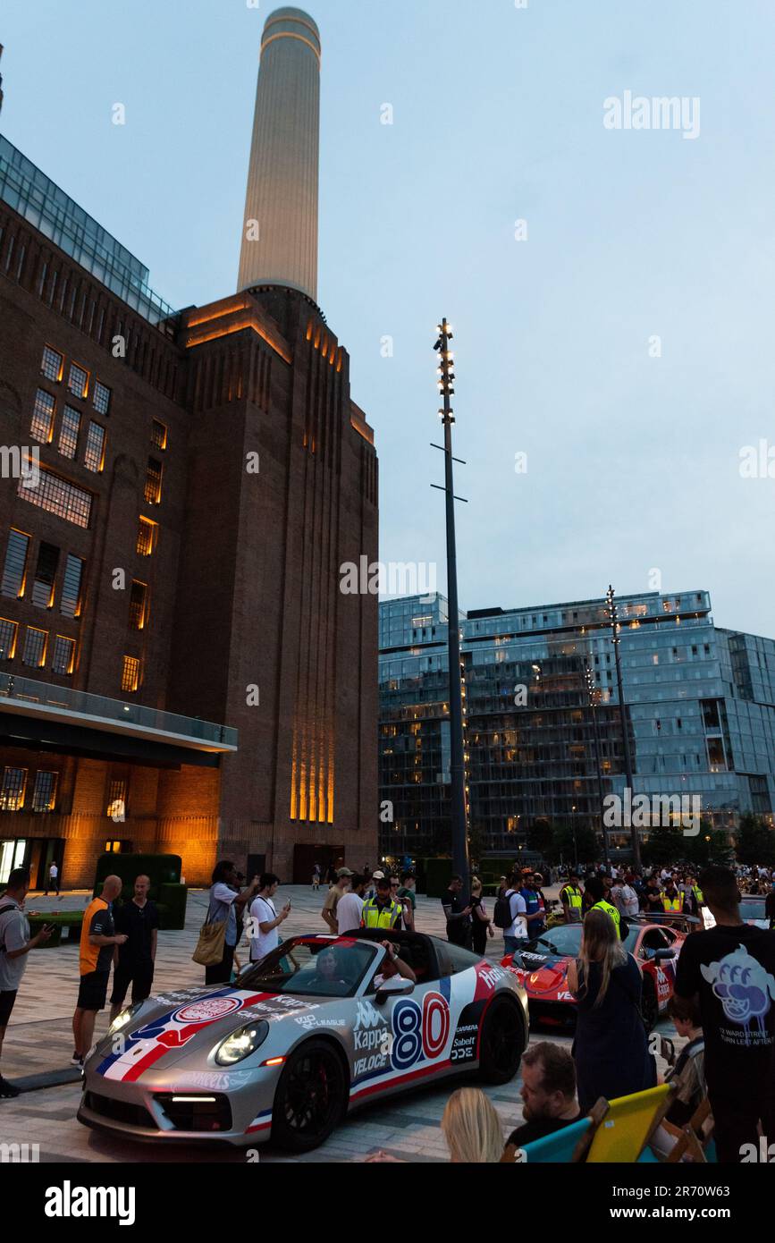 Gumball 3000 supercar rally visiting the redeveloped Battersea Power ...