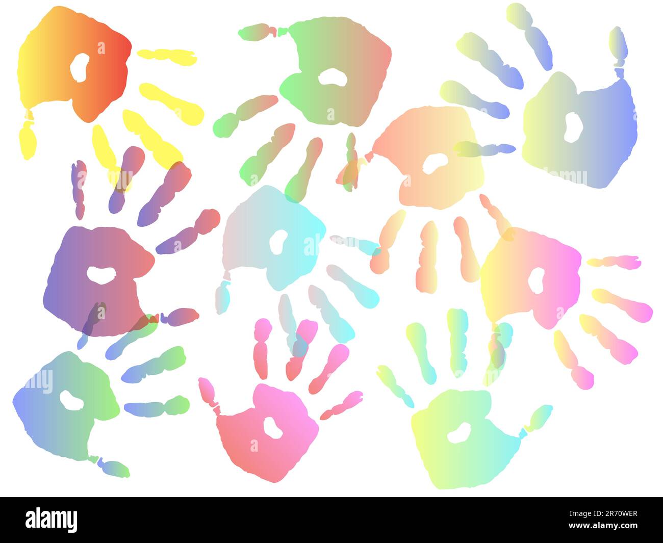 Hand prints paint Stock Vector Images - Alamy