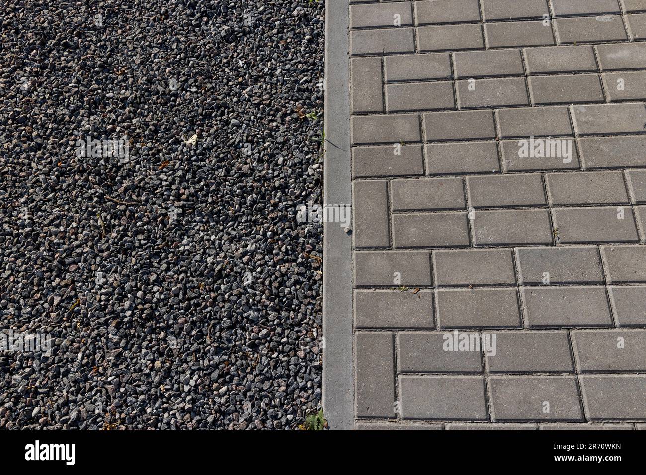 Concrete tile which paved part of the road for traffic, part of the ...
