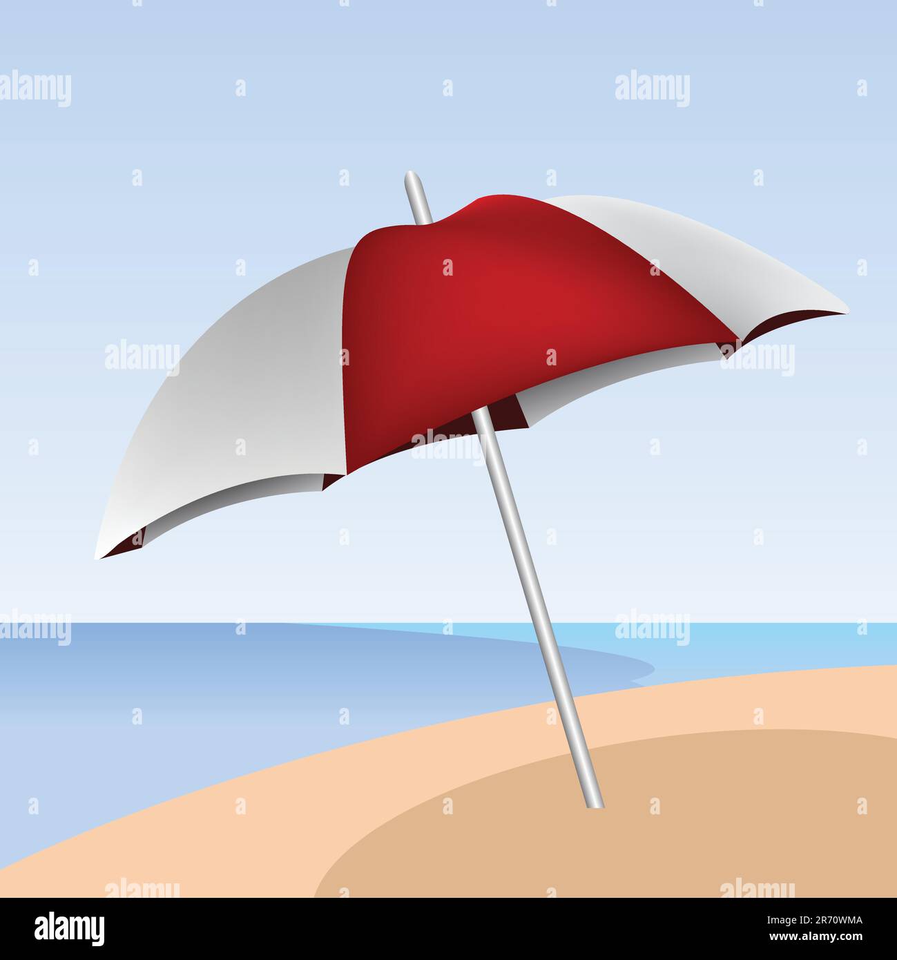 vector illustration of a parasol at the beach Stock Vector Image & Art ...