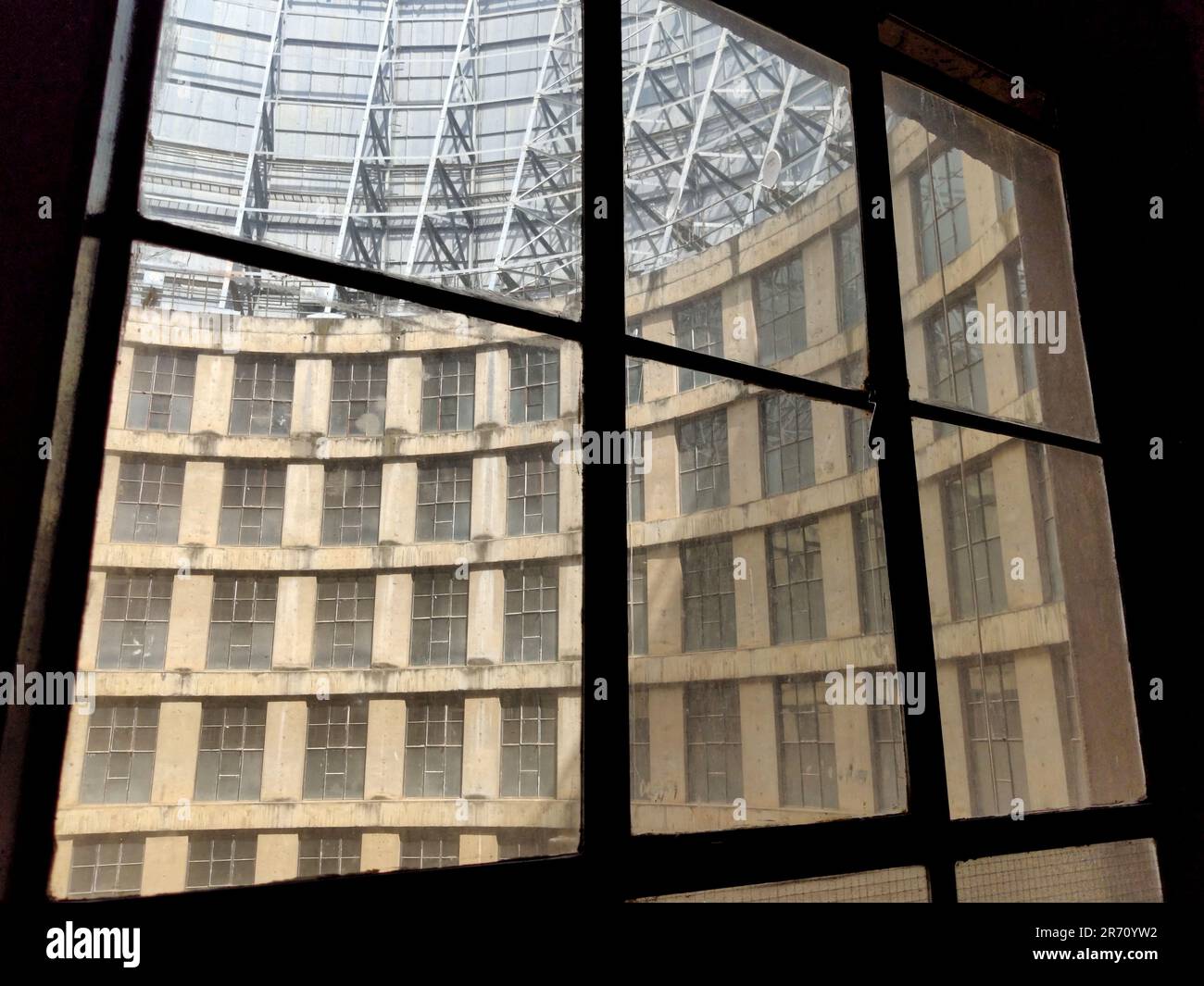 a View of the Ponte Tower in south Africa seen through a window Stock ...