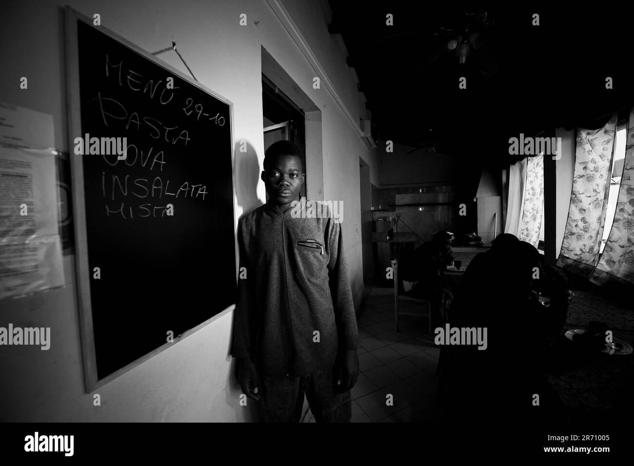 Italy. Mortara. refugee center Stock Photo - Alamy