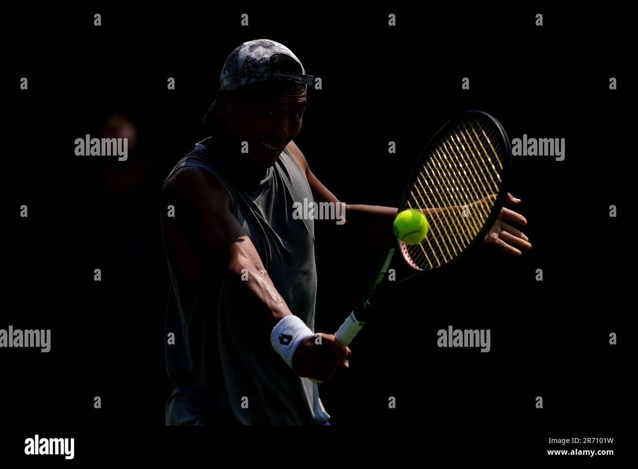 Li Tu in action against Rio Noguchi (not pictured) during day one of ...