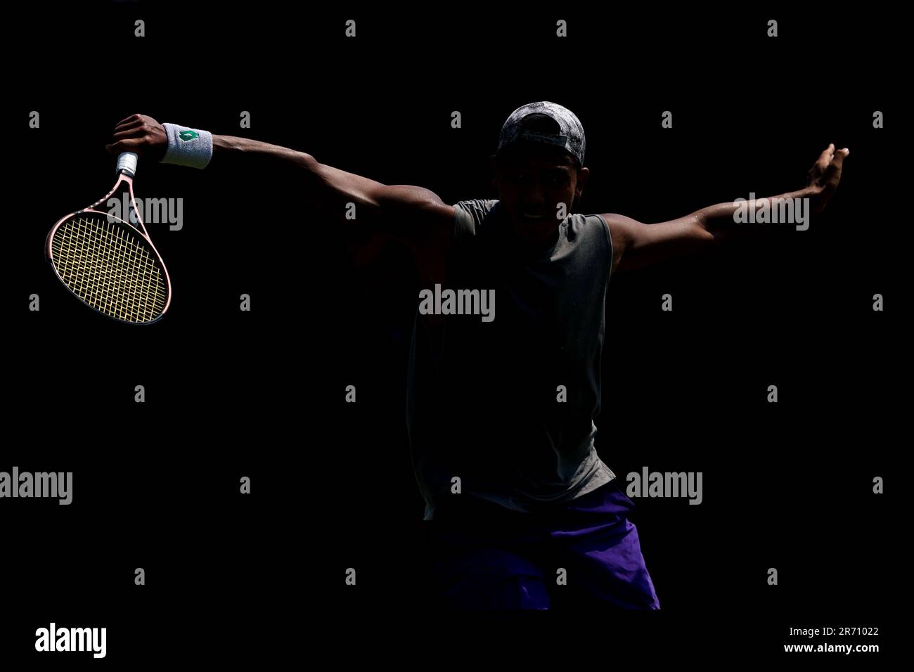 Li Tu in action against Rio Noguchi (not pictured) during day one of ...