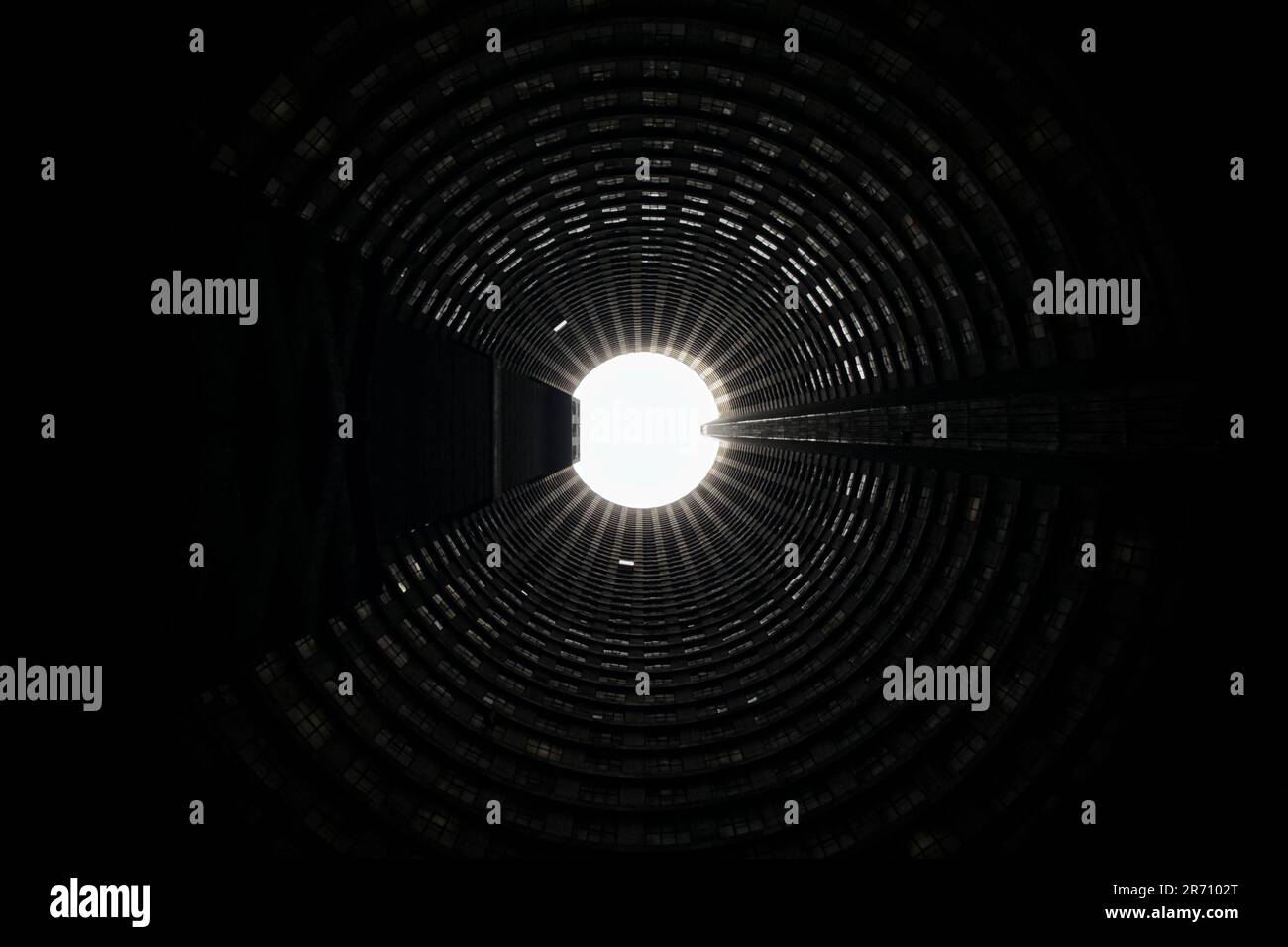 A view of the Ponte Tower in Johannesburg, South Africa, captured from ...