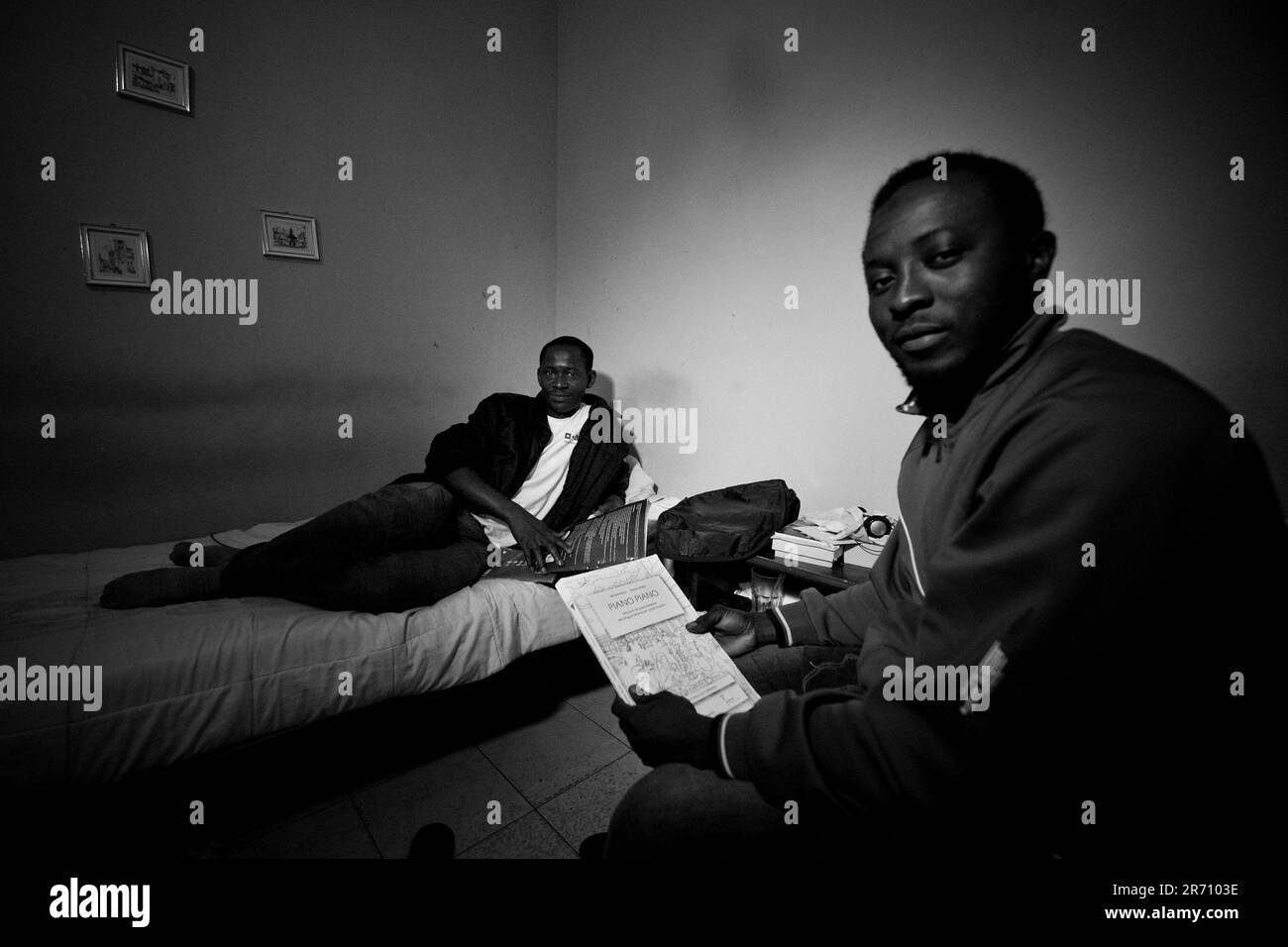 Italy. Mortara. refugee center Stock Photo - Alamy