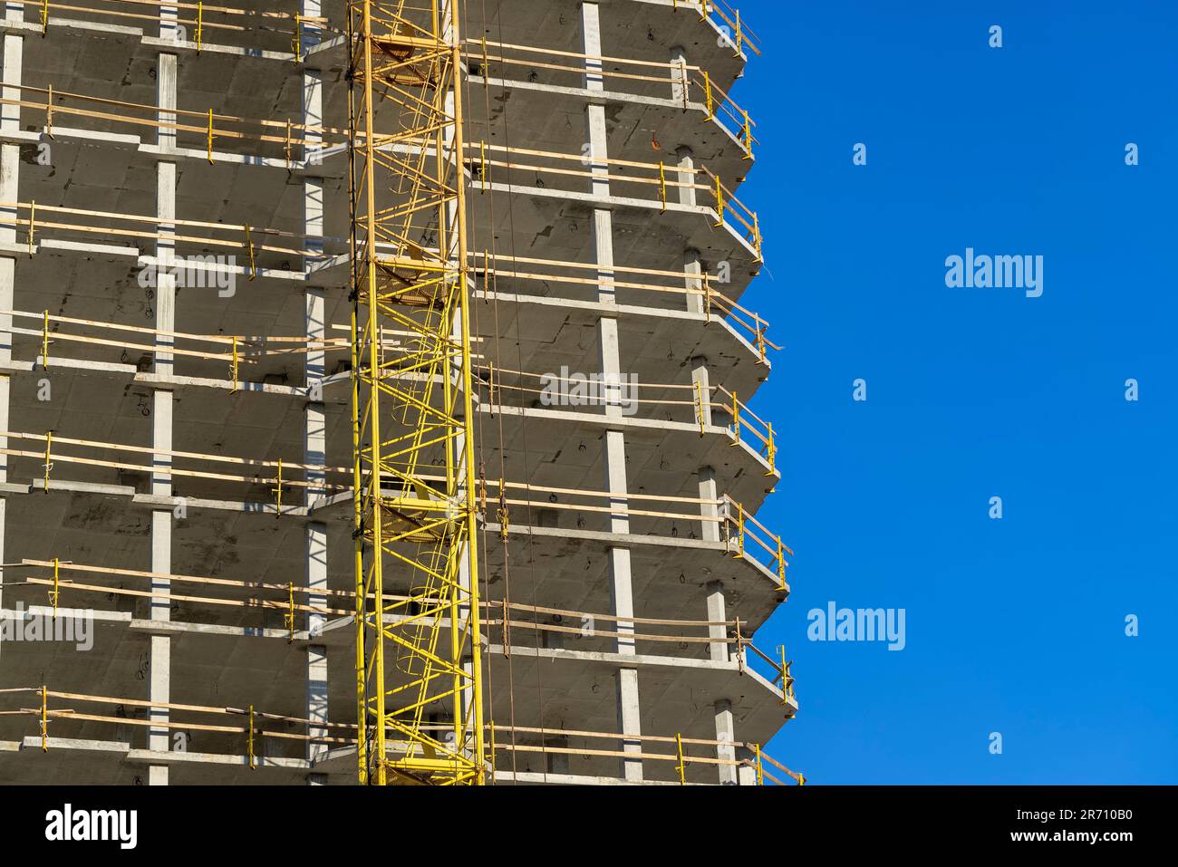 close-up of a part of a multi-storey residential building made of ...