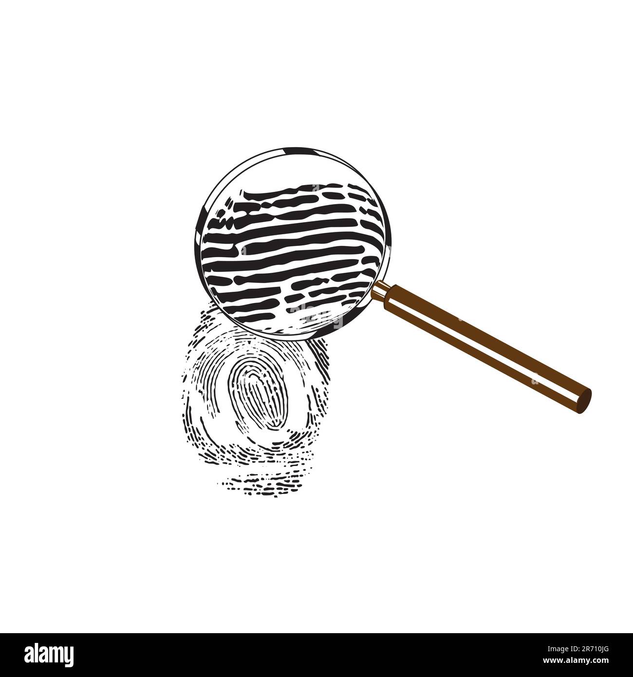 Print of a forefinger and magnifier on a white background.Vector Stock ...