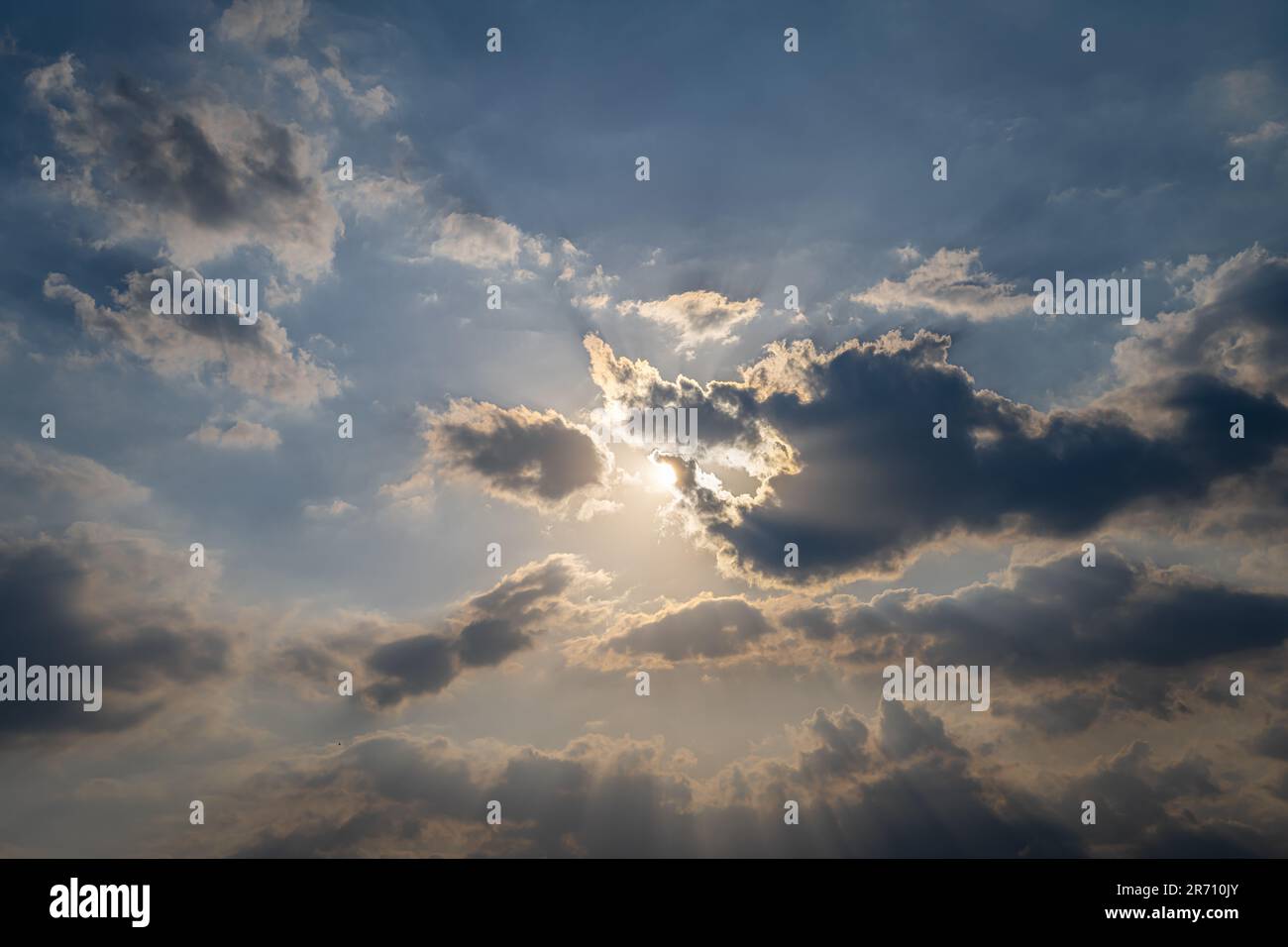 The sunset twilight with fiery clouds Stock Photo - Alamy