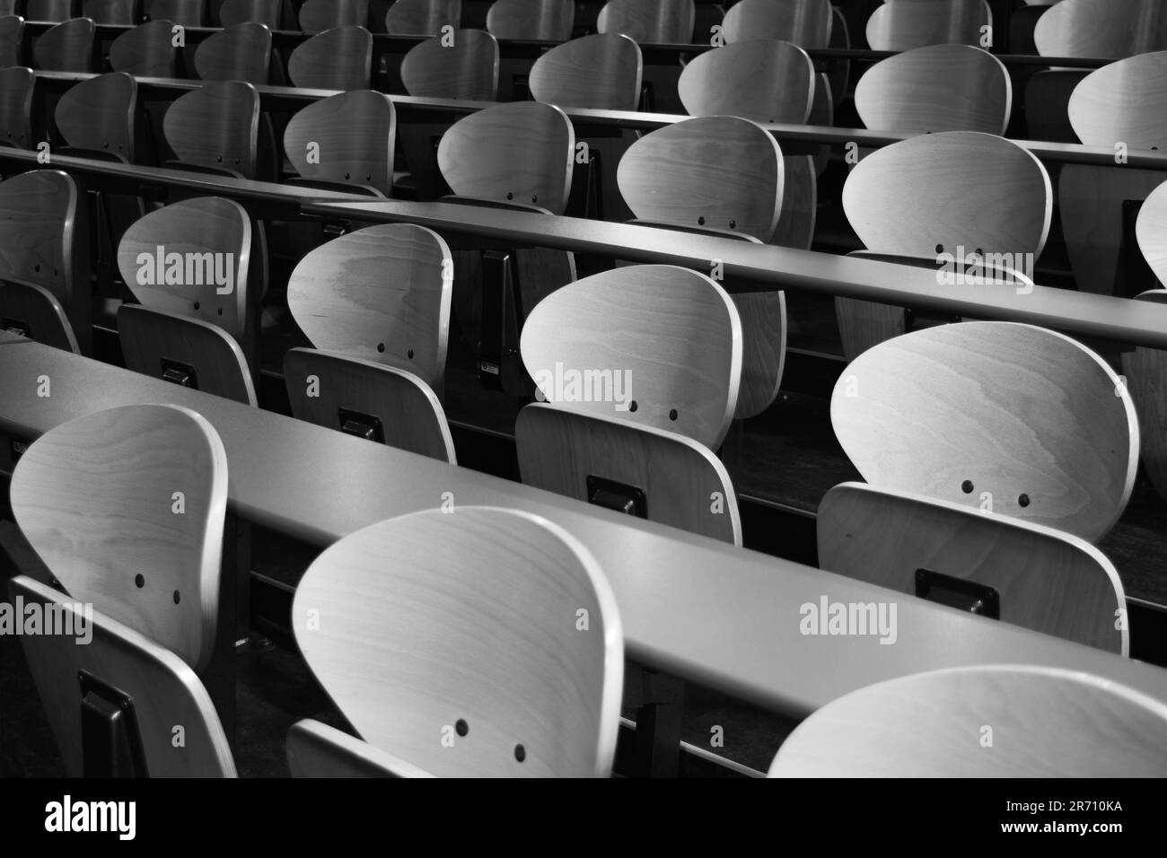 Row of chairs Black and White Stock Photos & Images - Alamy